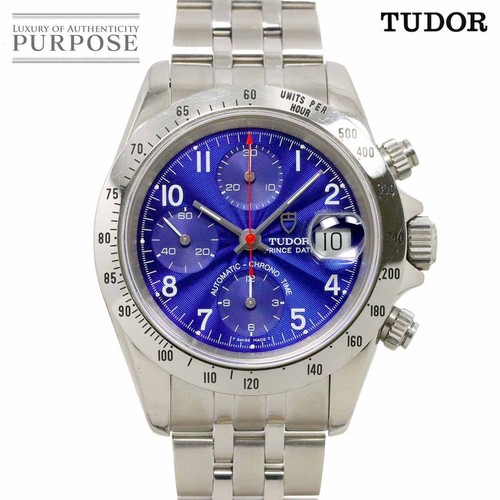 TUDOR 79280P CHRONO TIME PRINCE DATE MEN'S WRISTWATCH BLUE AUTOMATIC ...