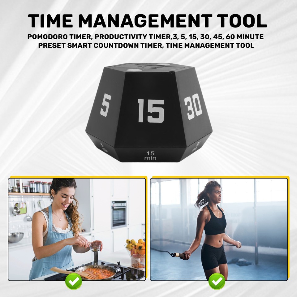 Pomodoro Timer, Productivity Timer,3, 5, 15, 30, 45, 60 Minute Preset ...