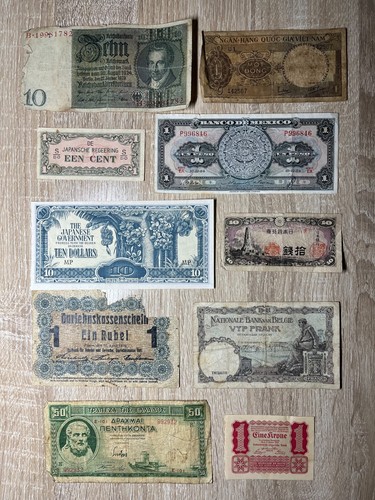 World Paper Money Mix of 10 Assorted Foreign Cash Banknotes Vintage ...