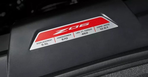 2020-2025 Chevrolet Corvette C8 ZO6 Engine Specification Plaque ...