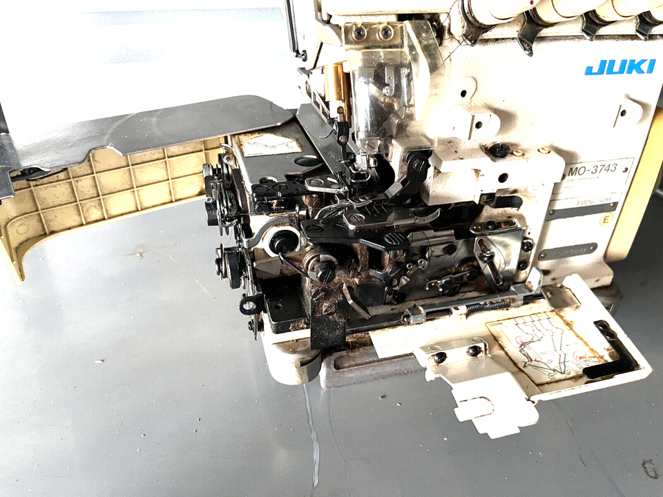 JUKI MO-3743 6 THREAD SAFETY STITCH HEAD ONLY INDUSTRIAL SEWING MACHINE ...