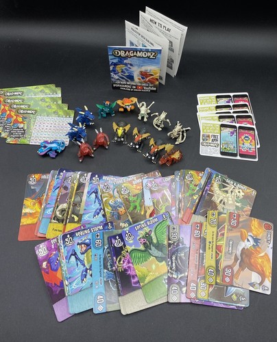 Dragamonz Mini Dragon Figures Lot of 14 Characters & 120+ Cards ...