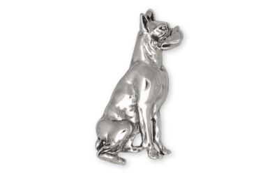 Boxer Brooch Pin Jewelry Sterling Silver Handmade Dog Brooch Pin D34-BP ...