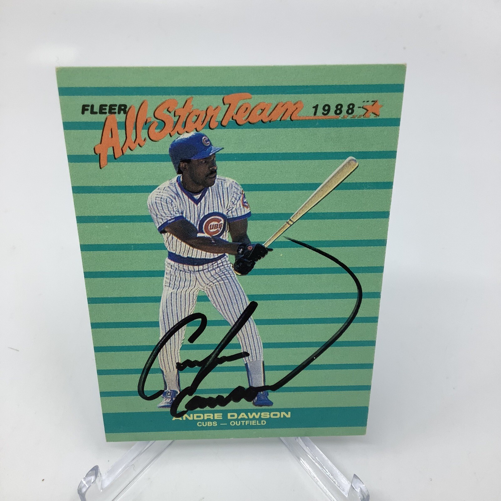 ANDRE DAWSON CUBS EXPOS HOF SIGNED AUTOGRAPHED 1988 FLEER ALL STAR CARD ...