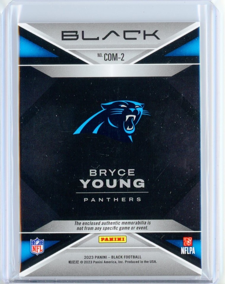 2023 Panini Black BRYCE YOUNG Components Green Triple Patch RC Rookie ...