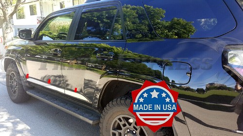 fit:2010-2024 Toyota 4Runner Flat Stainless Body Side Molding Trim 6Pc ...