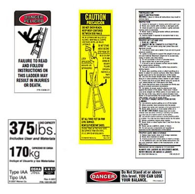 (10 pack) - 375LB. Fiberglass Step Ladder Safety Labels Kit - Werner | eBay