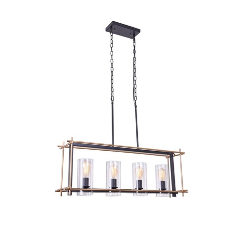 Warehouse of Tiffany P10945 Parry 4-Light Linear Chandelier with Clear ...