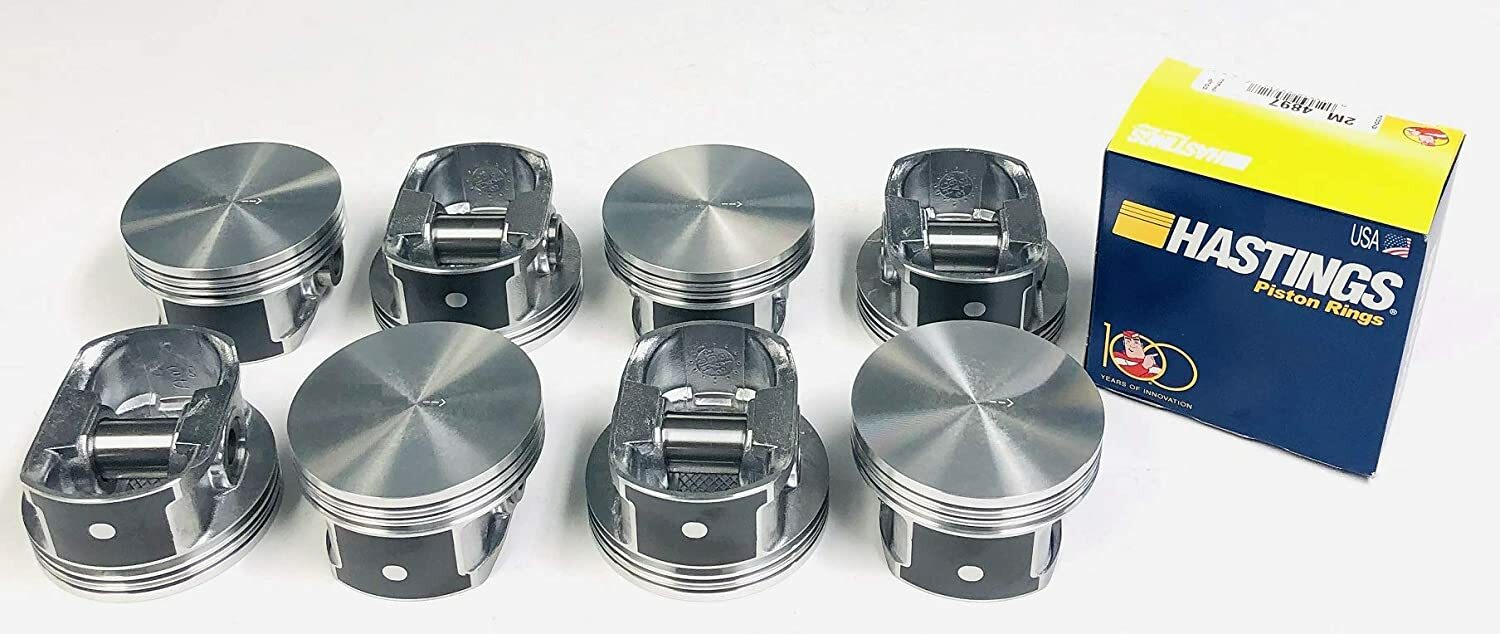 SILVOLITE Flat Top Pistons/8 FLOATING+MOLY Rings Chevy Pontiac 5.7L LS1 ...
