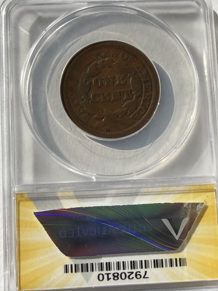 1855 Braided Hair Large Cent *UPRIGHT 55* 1c Copper Good 4 Certified ...