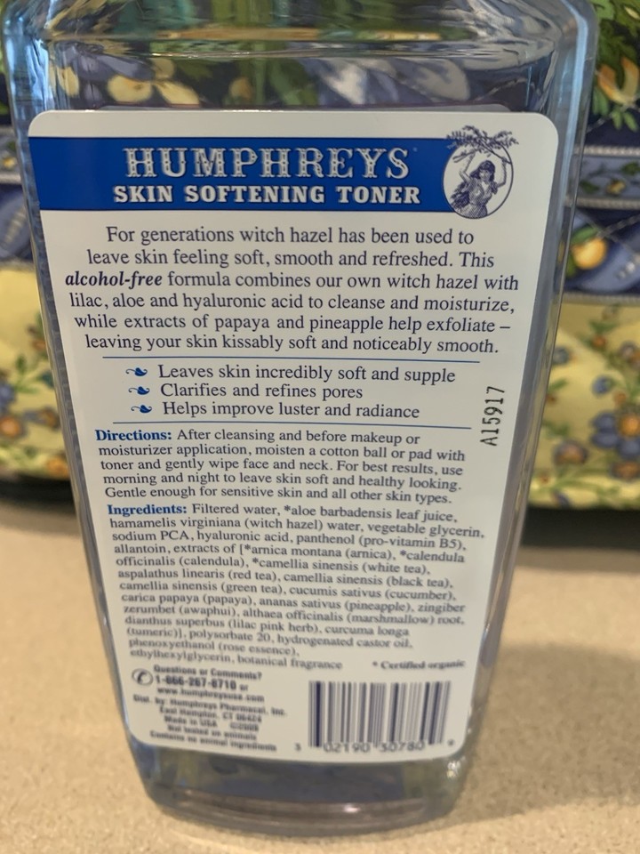 HTF Humphreys LILAC WITCH HAZEL skin softening facial toner SEE PIC LID ...