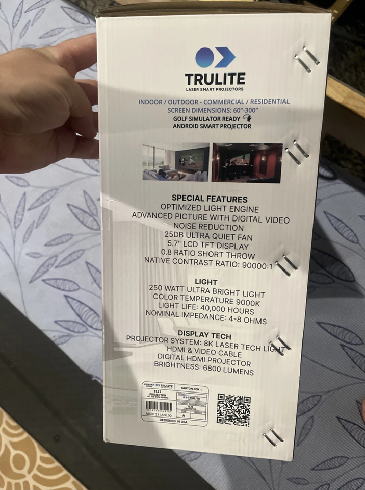 BRAND NEW Trulite TL21 8K Laser Smart Projector/ Golf Simulator (MSRP ...