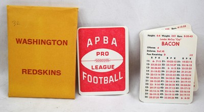 1978 APBA Pro League Football 32 Player Card Set Washington Redskins | eBay