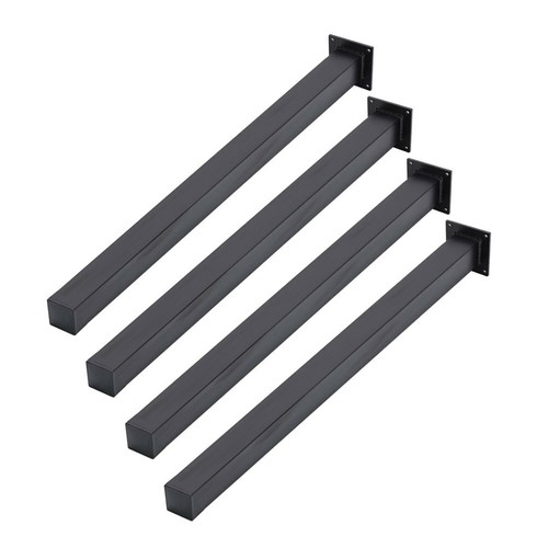 Set of 4 Black Steel Feet Square Furniture Legs Cabinet Desk Table ...
