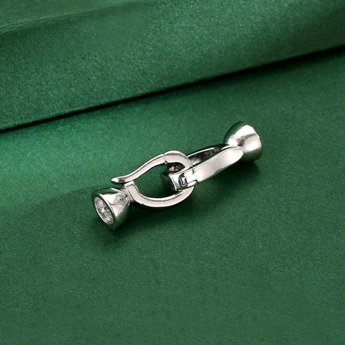 Sterling Silver Double Hook Fold Ove Clasp Connector w/ End Caps Cups ...
