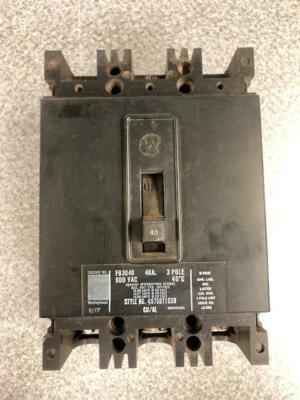 Westinghouse FB3040, 4975D71G39, 3-Pole 40A Circuit Breaker | eBay