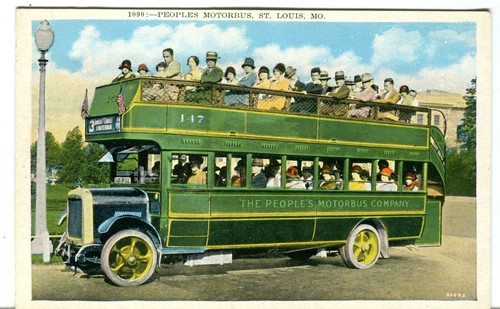 USA St. Louis - Parlor Service Sightseeing Car Peoples Motorbus Company ...