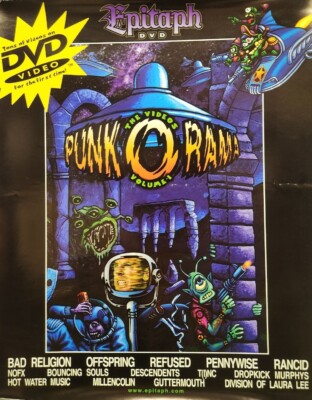 Epitaph Records 2003 Punk-O-Rama Videos Vol1 promo poster VG+++ New Old ...