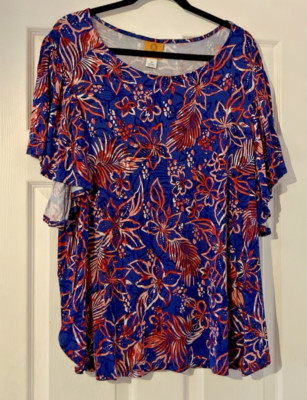 Ruby Rd. Women's Top, Shirt, Blouse 1X Must Haves II Flutter sleeves ...