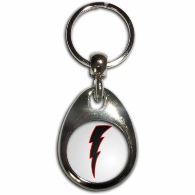 Lightning Bolt Black Tear Drop Metal Key Ring (43mm x 33mm) | eBay UK