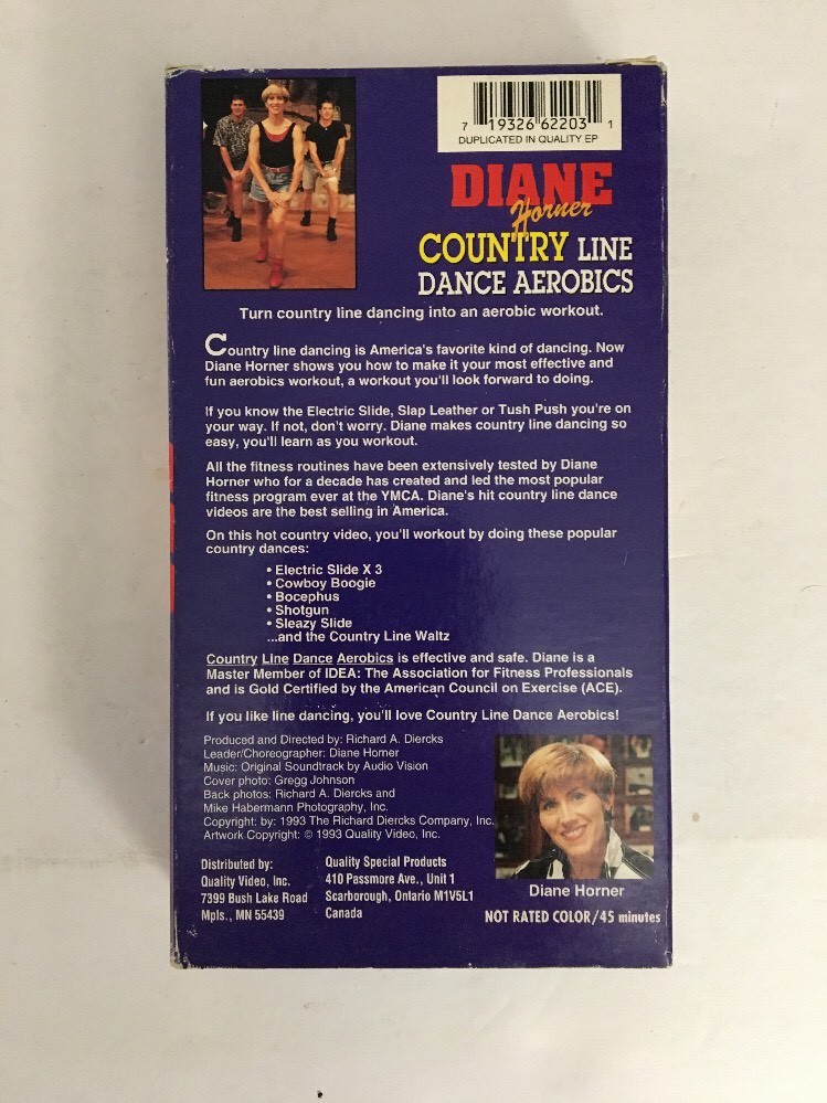 Diane Horner Country Line Dance Aerobics VHS-TESTED-RARE VINTAGE-SHIPS ...