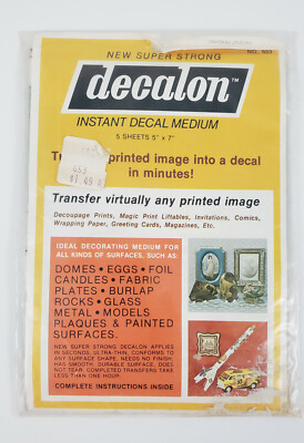 Vtg Decalon Instant Decal Medium 5 sheets 5" x 7" NOS Sealed No. 653 ...