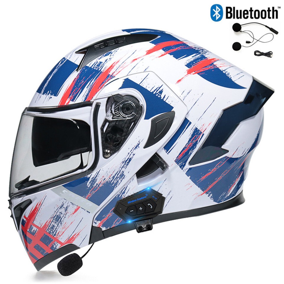 Men Motorcycle Helmet Intercom Bluetooth Headset Wireless Interphone ...