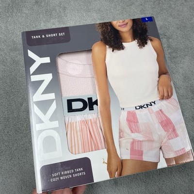 DKNY Women's L Tank & Short Set Pink e0159 | eBay