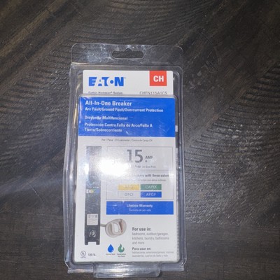Eaton CHFN115A1CS CH 15A 1-Pole Dual Function AFCI/GFCI Circuit Breaker ...