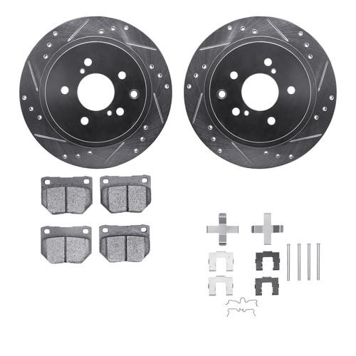 For Nissan 300ZX 89-96 Drilled & Slotted Rear Brake Kit w Semi-Metalic ...
