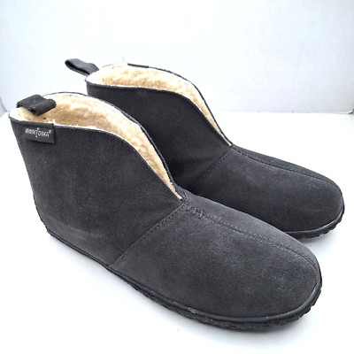 Minnetonka Tamson Men's Leather Boot Slipper Size 10M Charcoal 41044 | eBay