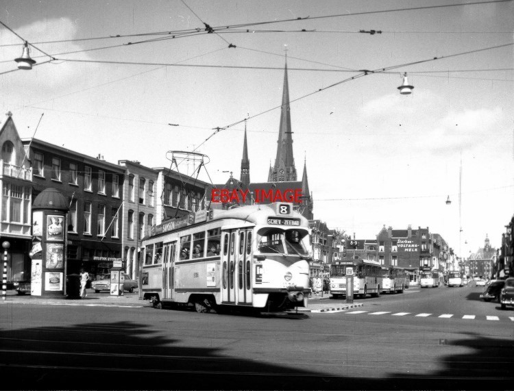PHOTO NETHERLANDS TRAMS 1959 DEN HAAG HS HTM PCC TRAM NO 1136 ON ROUTE ...