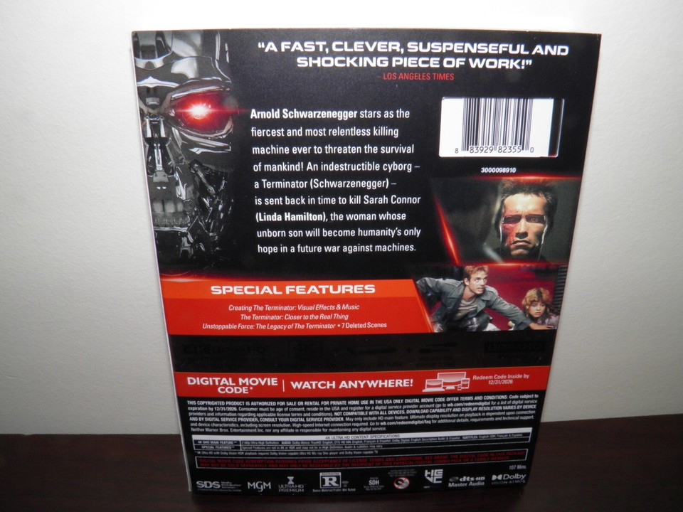 The Terminator 4K Blu-ray disc (original 1984 movie) New release for 11 ...