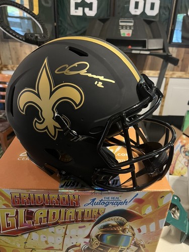 Chris Olave New Orleans Saints black matte Authentic Full Size Helmet ...