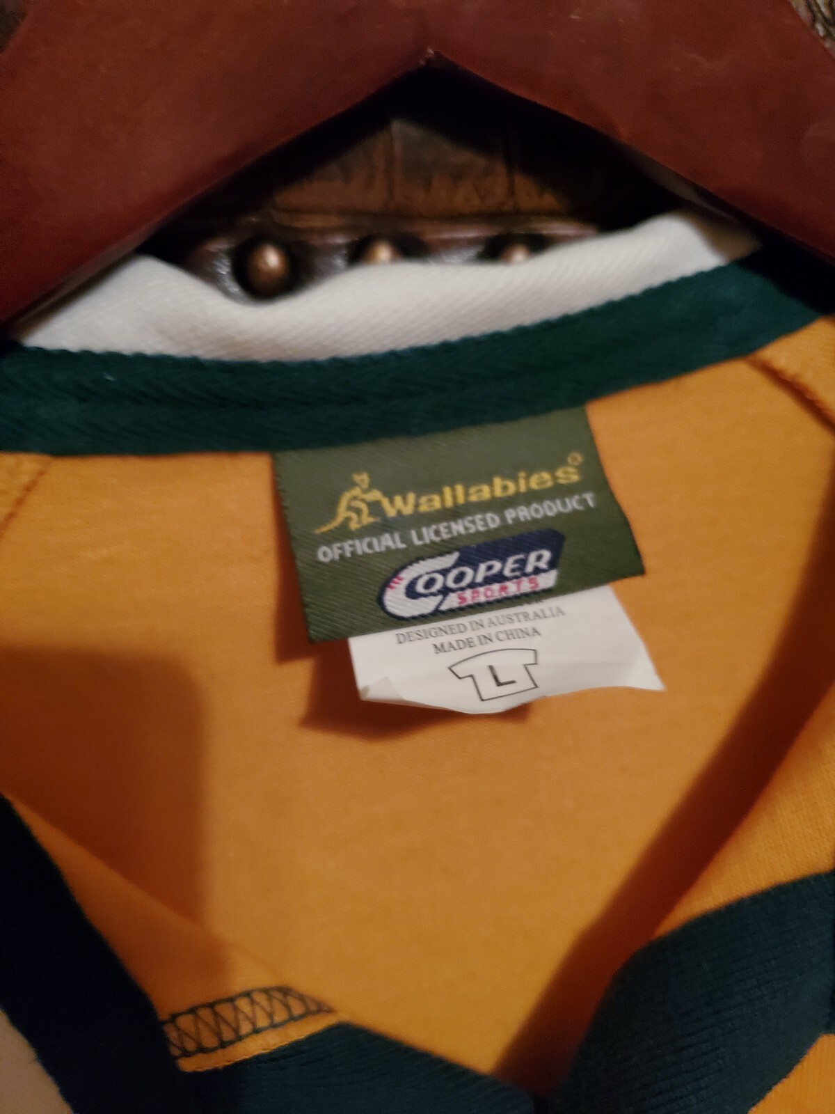 Australian green and yellow rugby shirt, Wallabies, C… - Gem