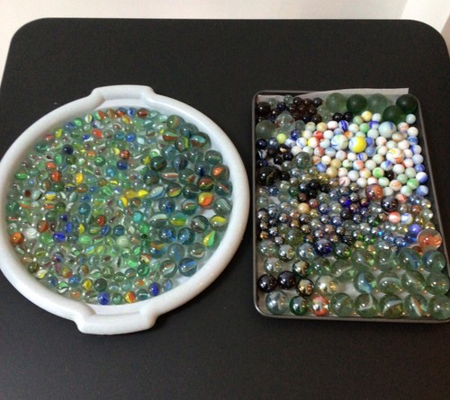 Vintage Glass Marbles Job Lot 450+ - pre owned - various styles & sizes ...