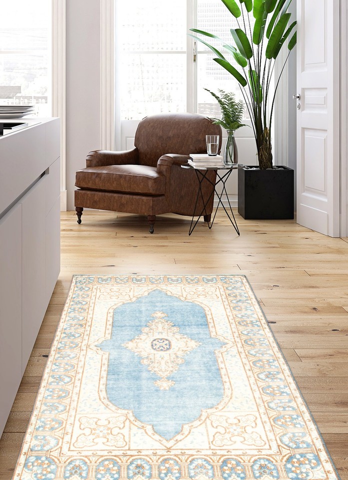 Vintage Oriental Hand-Knotted Carpet 4'0" x 7'2" Traditional Wool Area ...