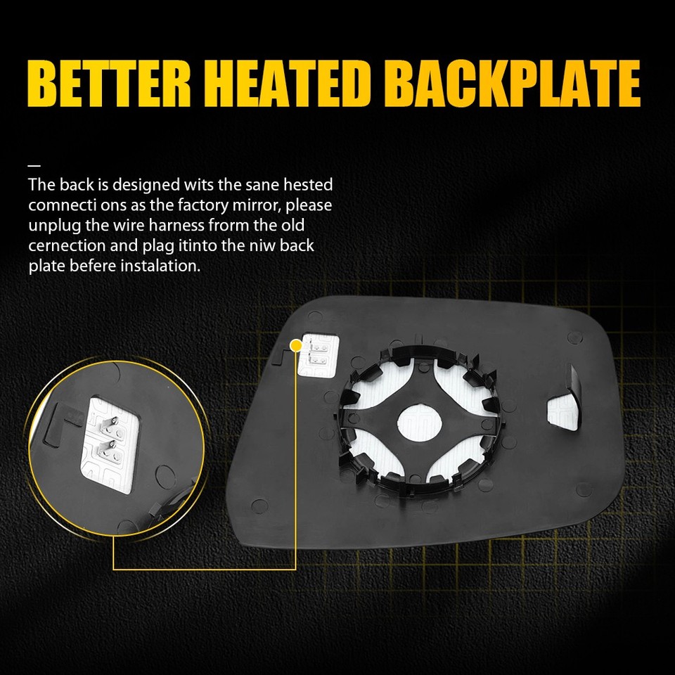 LEFT PASSENGER SIDE MIRROR GLASS FOR Nissan Navara D40 2007-15 HEATED ...