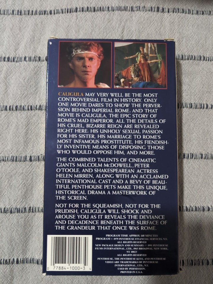 Caligula, Penthouse VHS: Malcolm McDowell/ Helen Mirren - Unedited ...