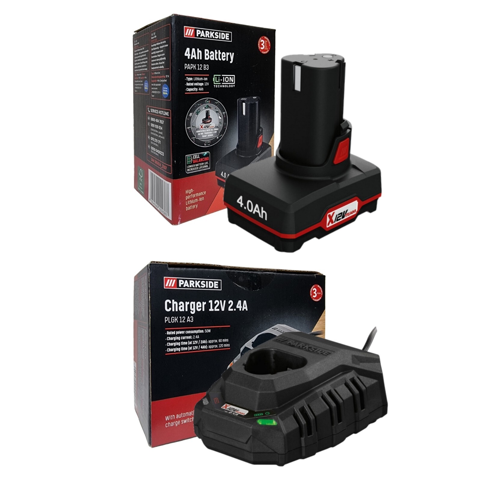 Parkside 12V Cordless Planer Brushless Motor - Optional 4Ah Battery And ...