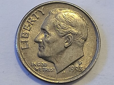 1993 P ROOSEVELT U.S. DIME, 10 Cents - Wide RIM OBVERSE - Broadstruck ...