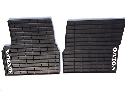 Volvo Truck VNL VT OEM Black Rubber Floor Mats W/ White Logo Fits all ...