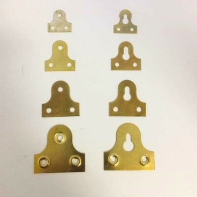 Mirror Glass Picture Fixing Plates Brass Plated Plain & Slotted ...