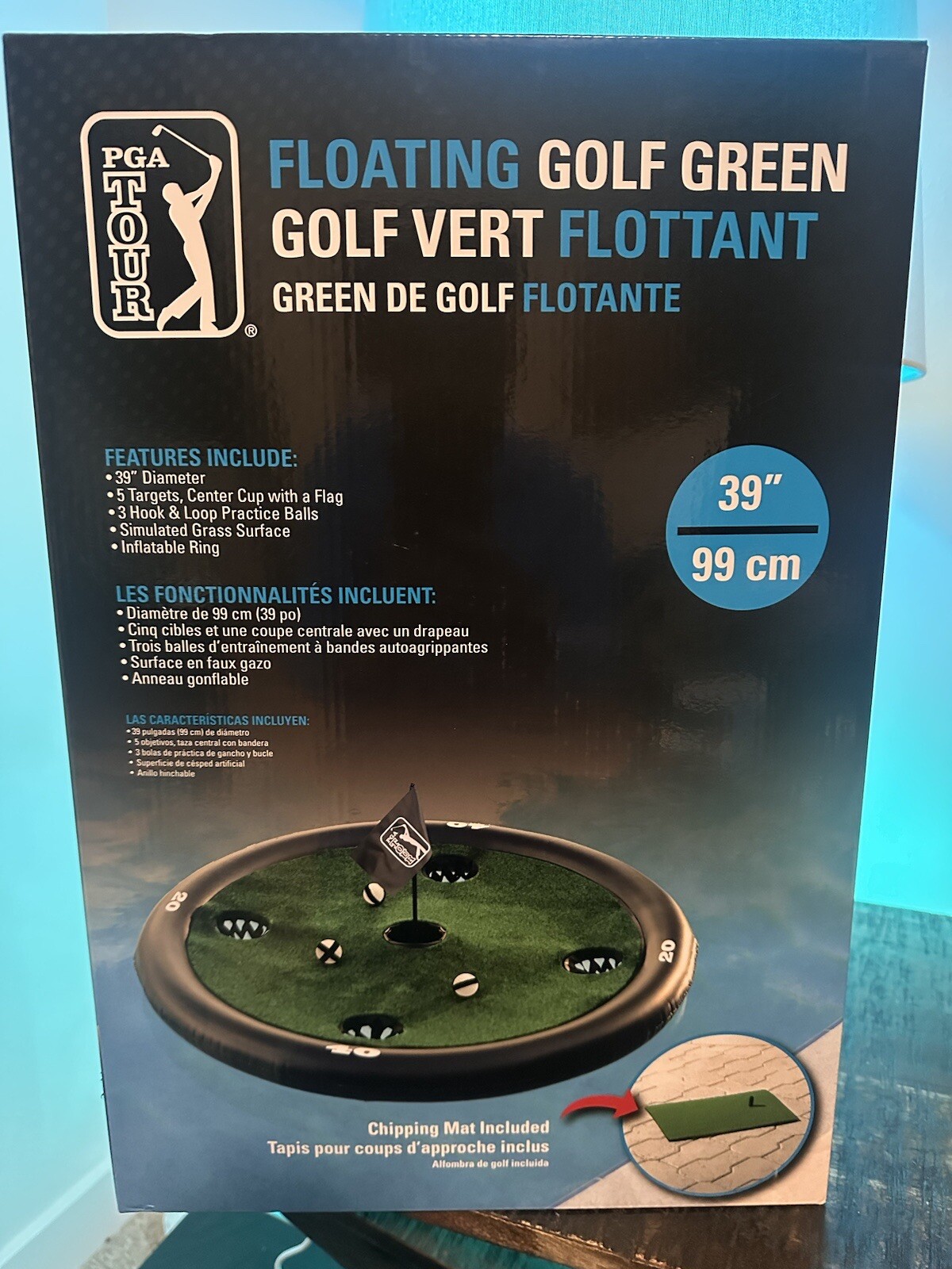 PGA+Tour+39+%22+Floating+Golf+Green+5+Targets+3+Balls+%26+Chipping+Mat ...