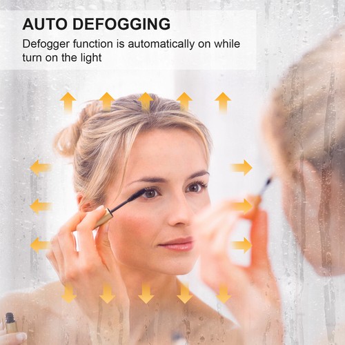 Bathroom Mirror LED Light Illuminated Wall Mounted Touch Anti-Fog ...