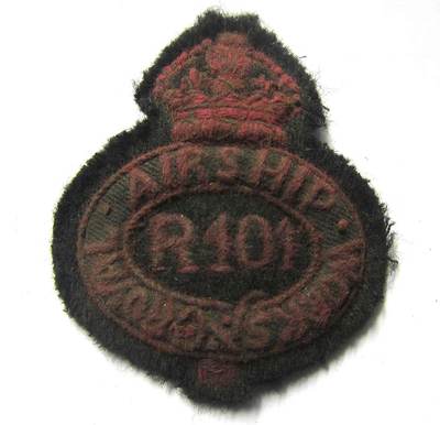 Royal Airship Works R100 R101 Cap Badge Crew Embroidered Zeppelin ...