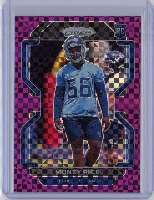 MONTY RICE 2021 Panini Prizm RC Rookie PURPLE POWER #420 Titans ...