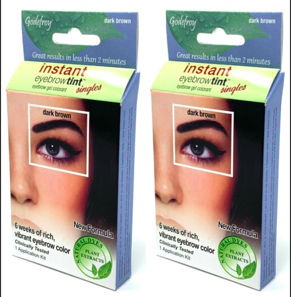 GODEFROY instant Eyebrow Tint Natural Gel Colorant SINGLE Kit X2 *FREE ...