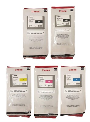 Canon PFI-207 Lot of 5 Ink Cartridges IPF680 IPF685 IPF780 IPF785 ...