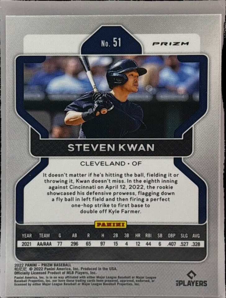 2022 Panini Prizm Steven Kwan White Wave #51 RC Cleveland Guardians | eBay